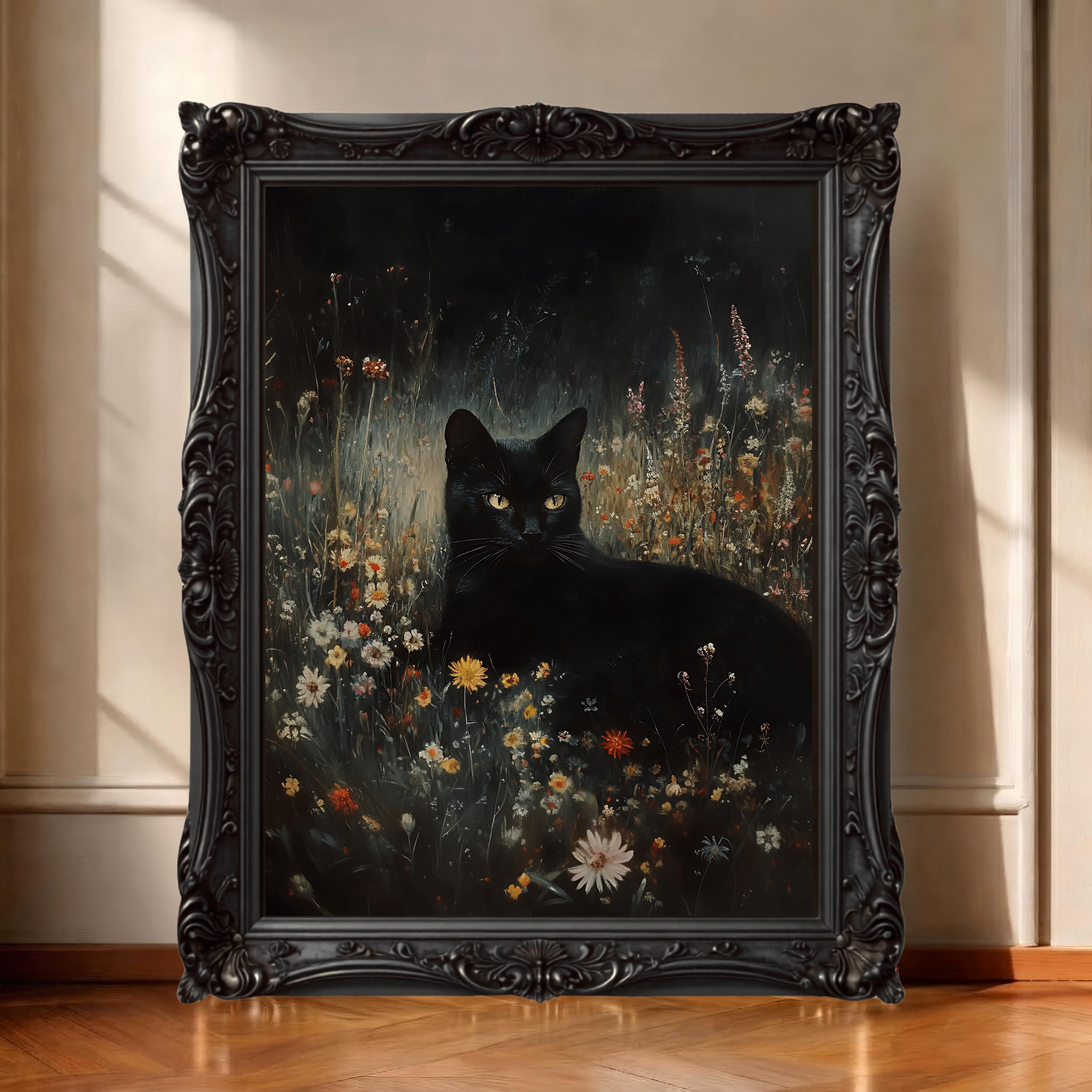 Dark Academia Cat Print Cottagecore Wall Art Poster Vintage Style Wall ...