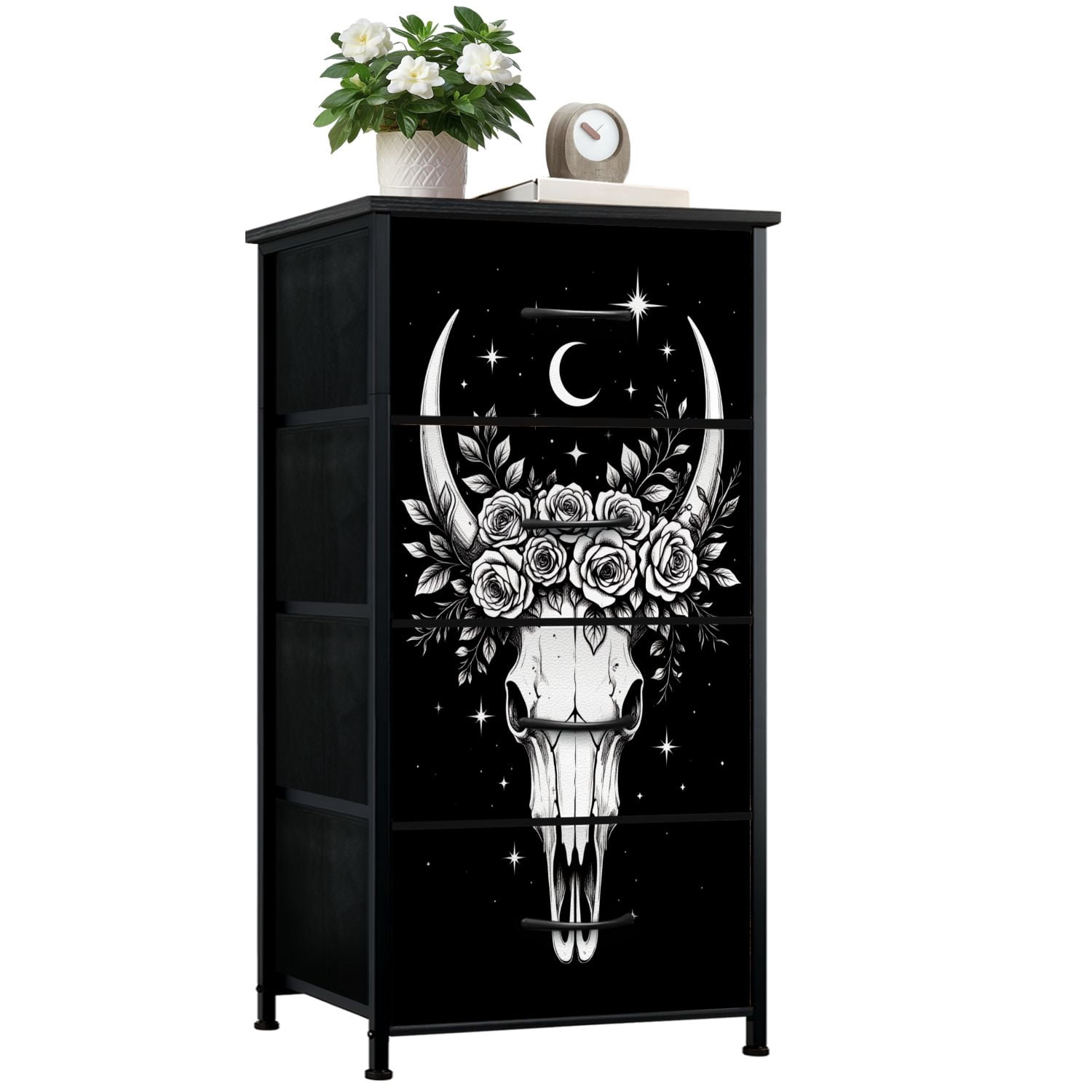 Dark Academia Dresser for Bedroom with 4 Storage Drawers Gothic Bull ...