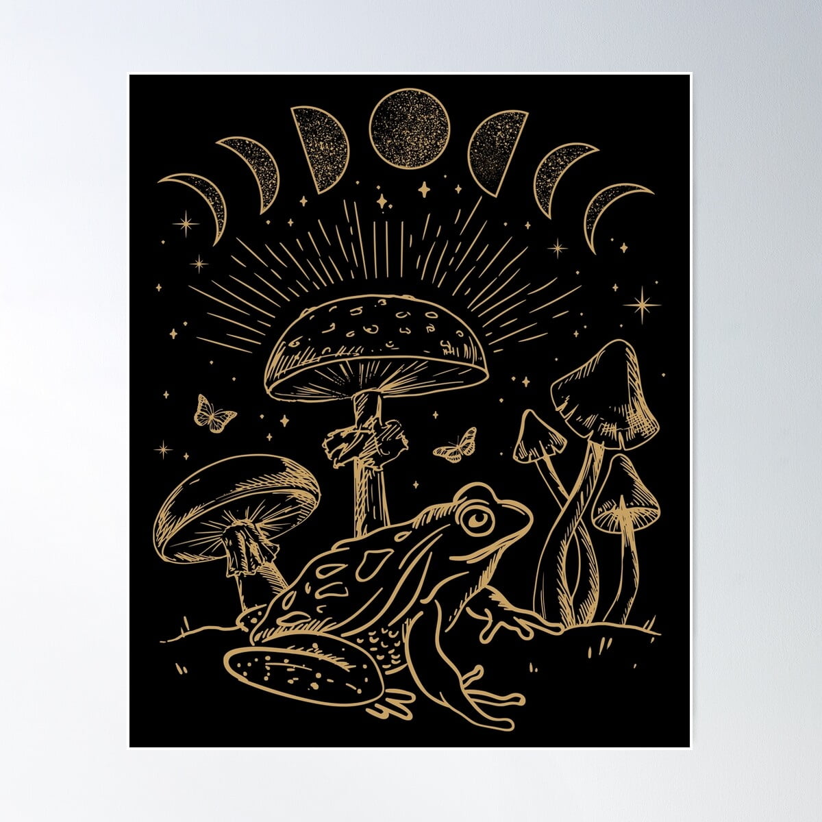 Dark Academia Frog Under Mushroom: Cottagecore Aesthetic with Goth ...