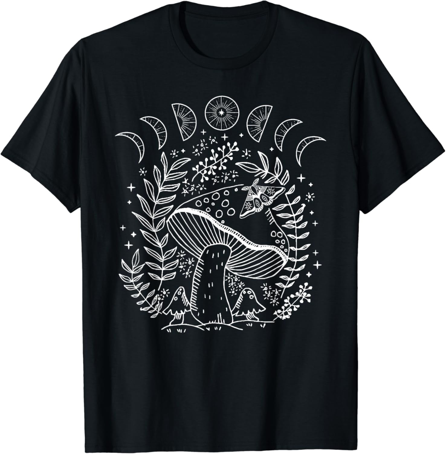 Dark Academia Goblincore Cottagecore Aesthetic Witchy Moon T-Shirt ...