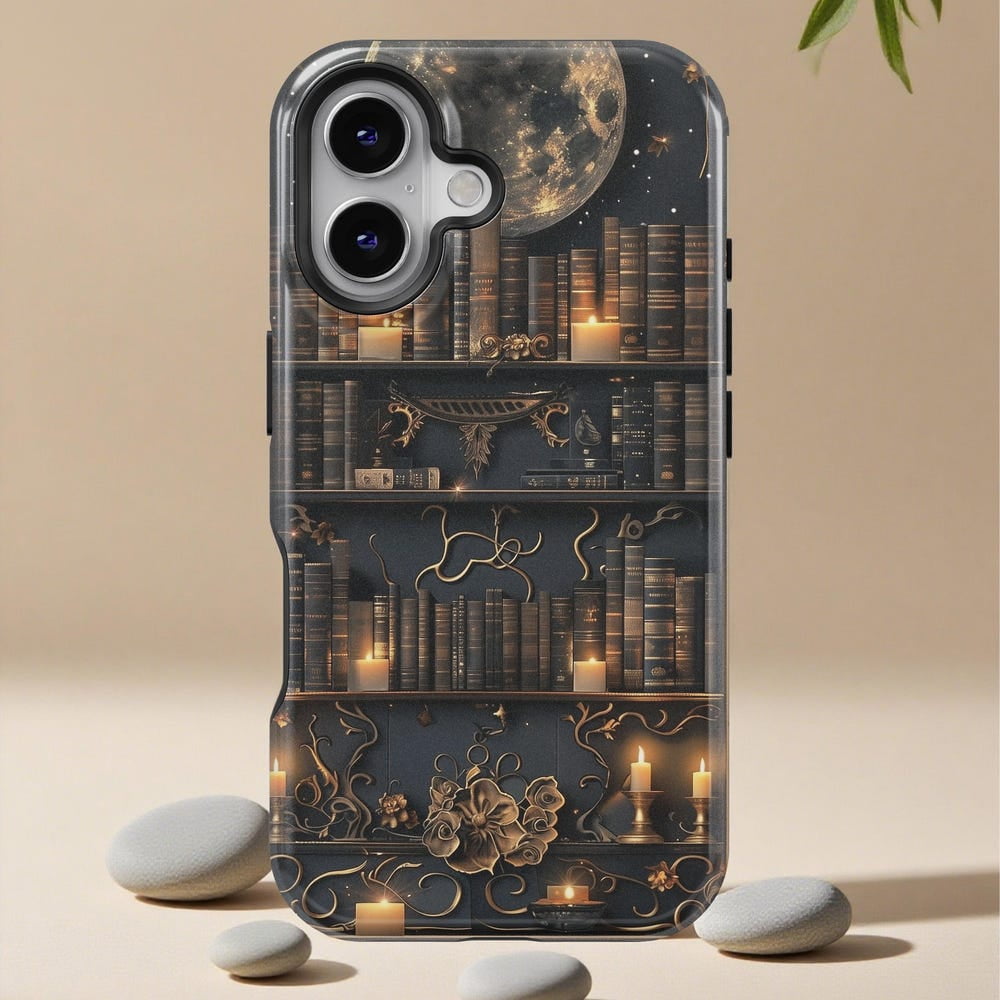 Dark Academia Gothic Bookshelf Universal Phone Case for iPhone 11–17 ...