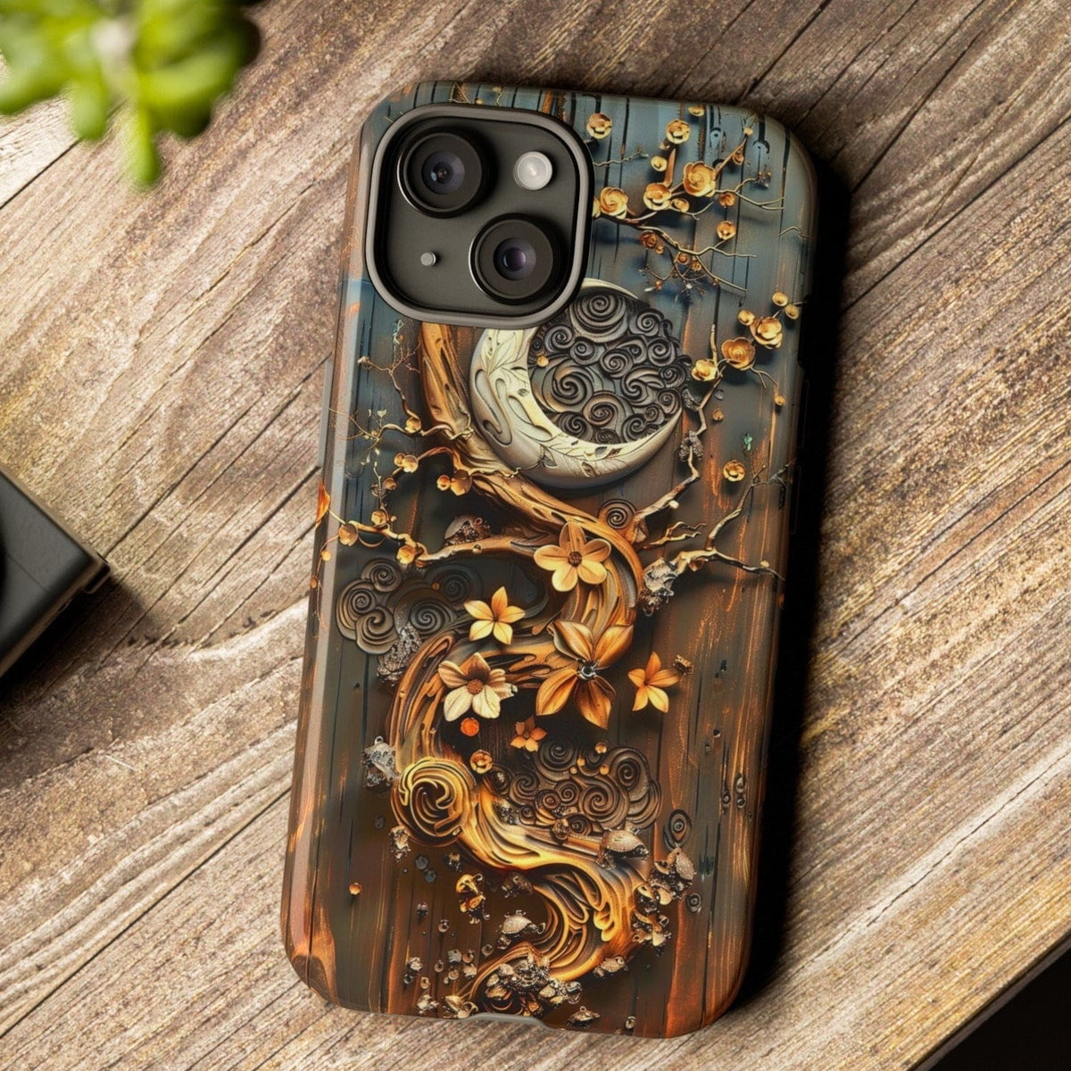 Dark Academia Gothic Floral Moon Tree Phone Case for 17 16 15 14 13 12 ...
