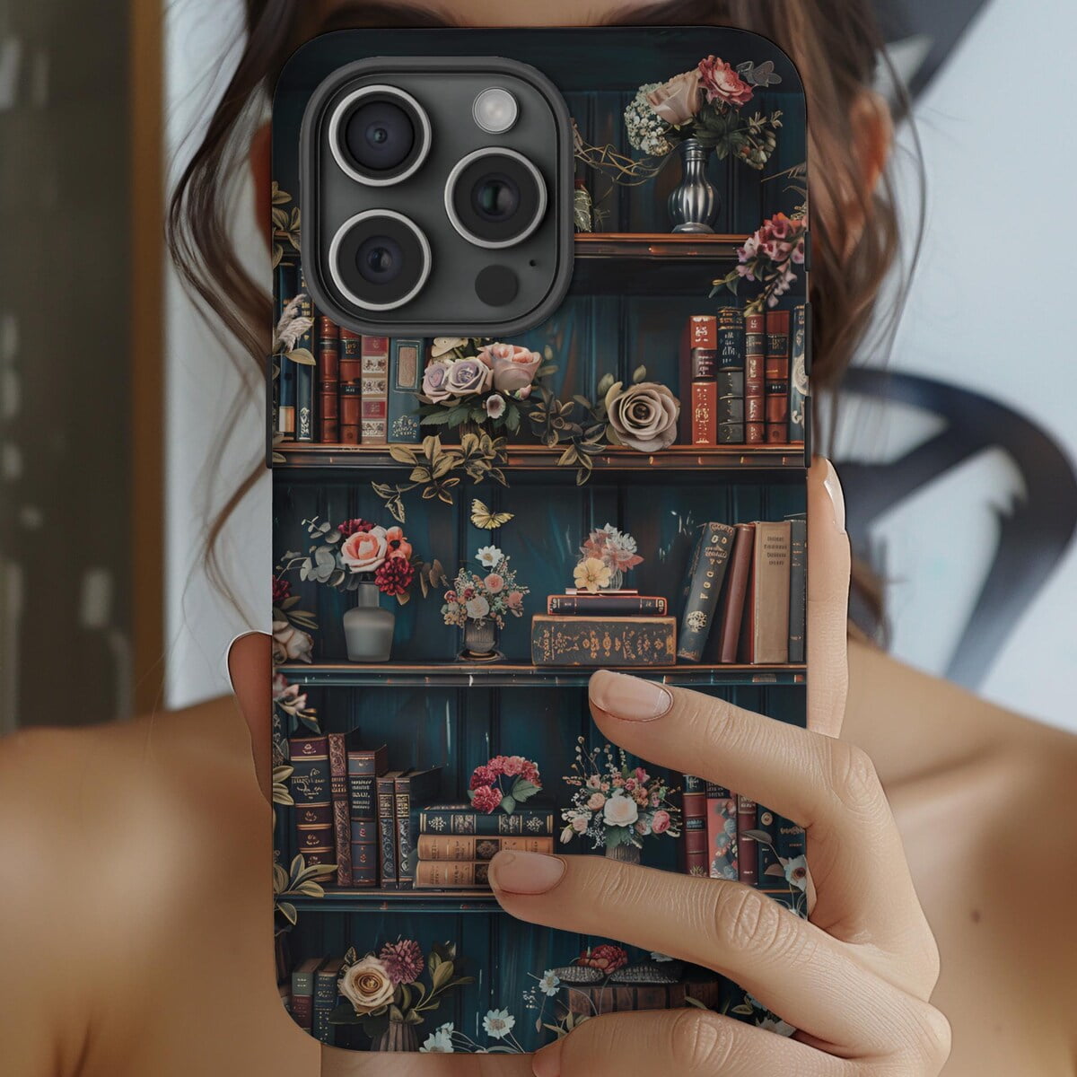 Dark Academia Gothic Vintage Floral Book Phone Case with iPhone 17 to ...