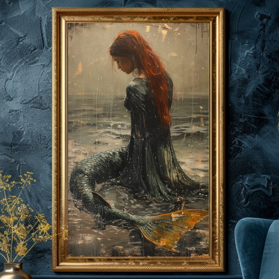 Dark Academia Mermaid Poster Wall Decor Dark Print Fairy Tale ...