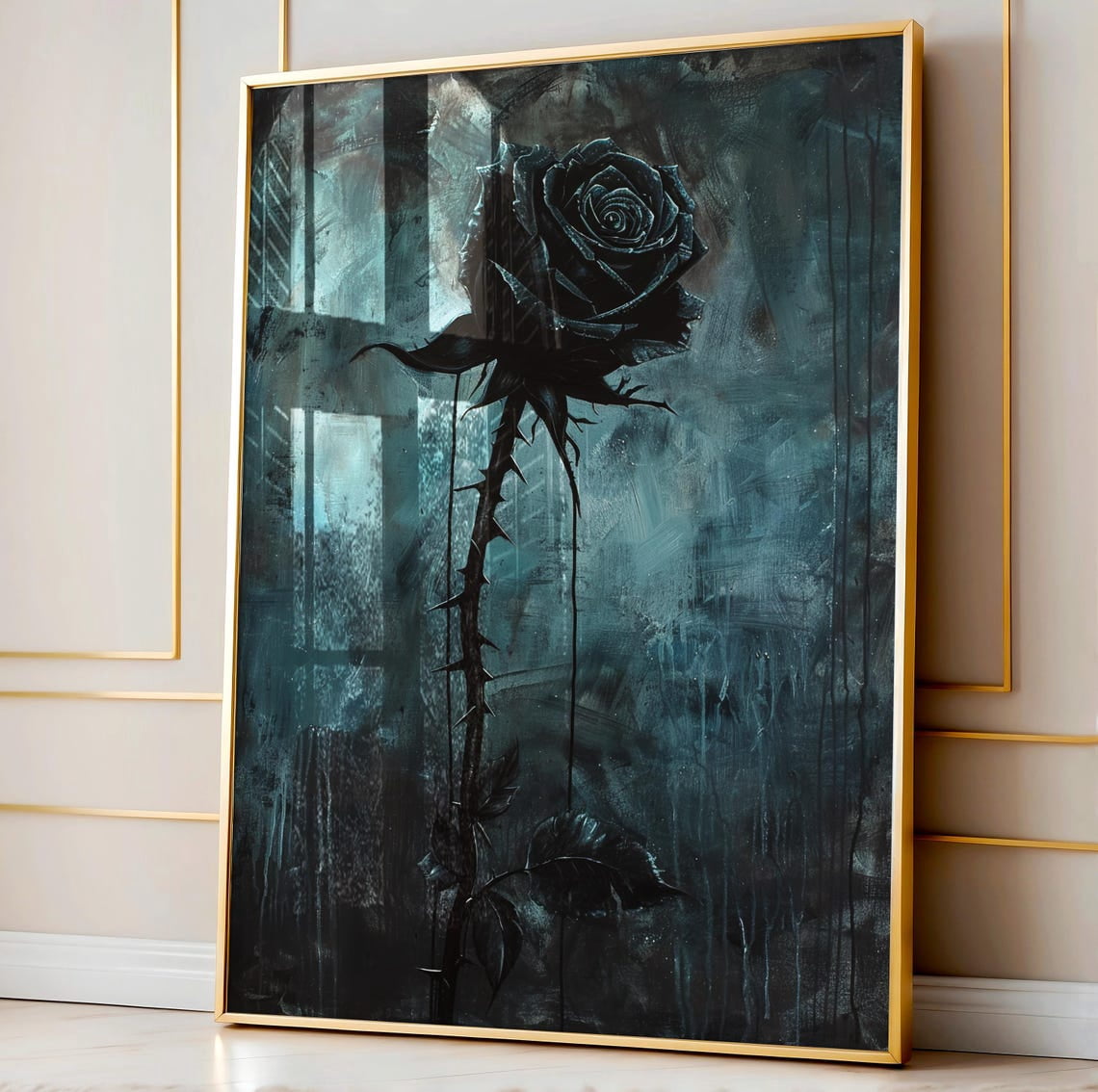 Dark Academia Moody Black Rose Vintage Farmhouse Cottagecore Botanical ...