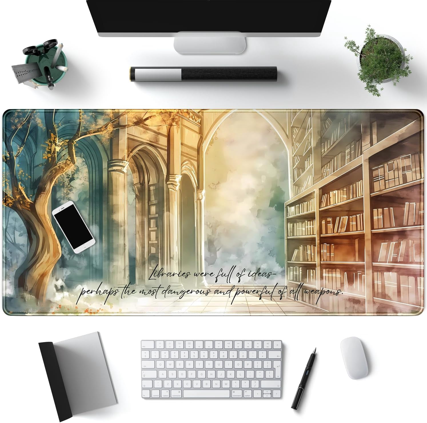 Dark Academia Mouse Pad Gaming MTG Playmat Bookish Desk Mat Adventure ...