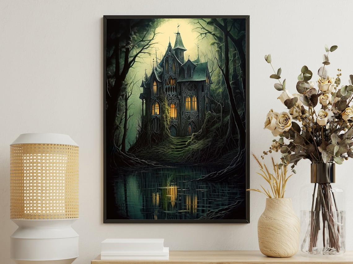 Dark Academia Palace Art Print: Mythical Forest #2693, Unframed Poster ...