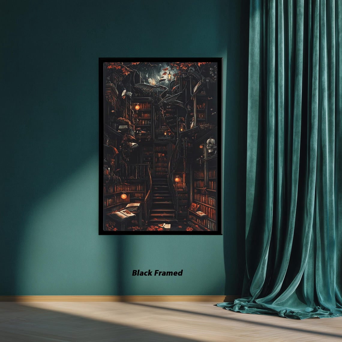 Dark Academia Poster Gothic Library Wall Art Moody Vintage Bookroom ...