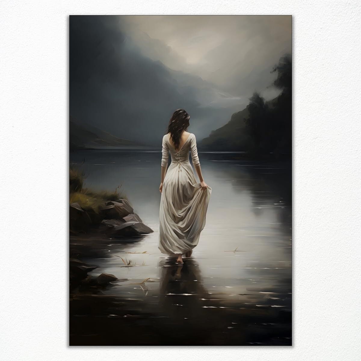 Dark Academia Print Canvas, Victorian Wall Art, Witch Walking Into The ...