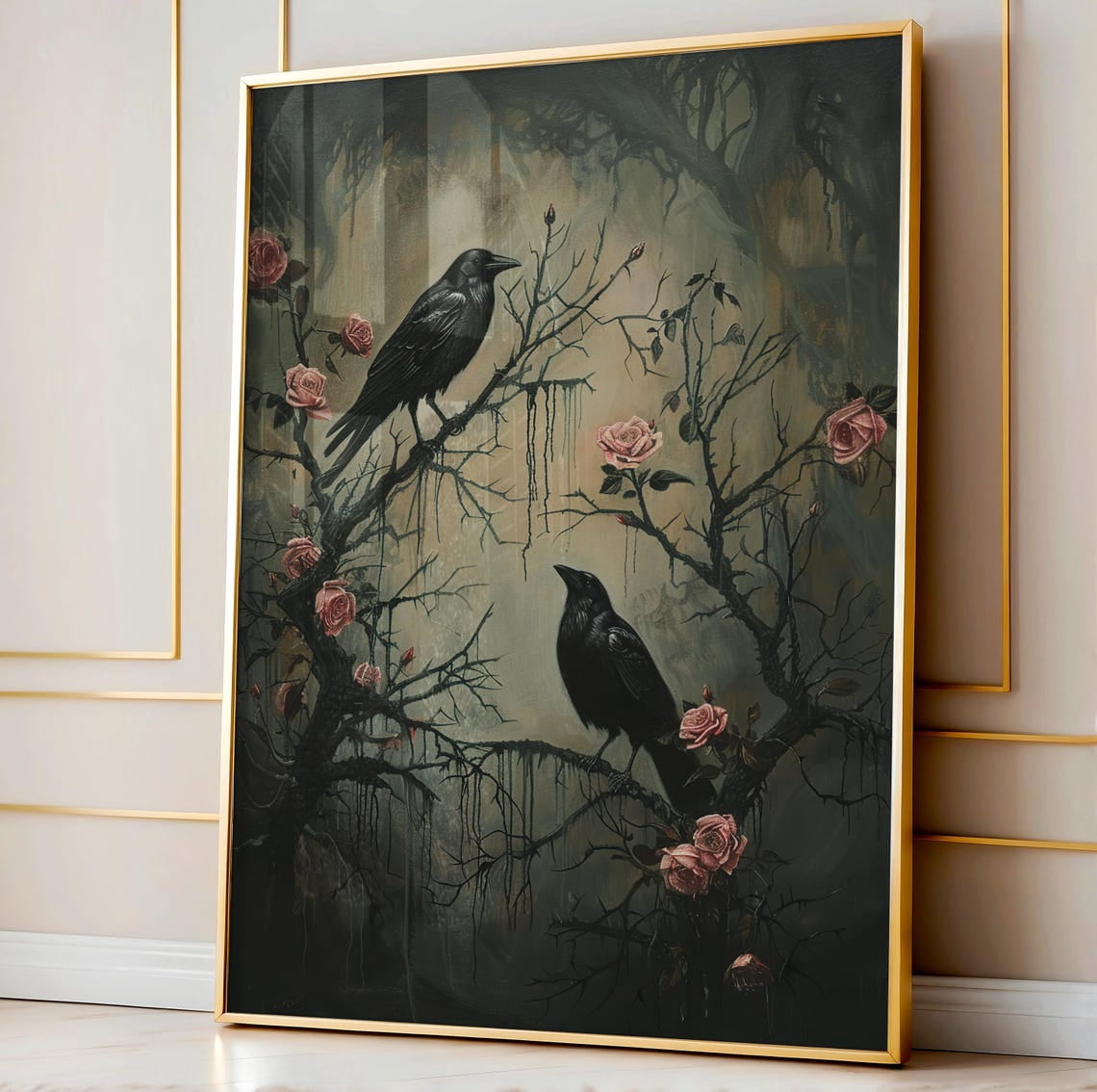 Dark Academia Raven Crow Moody Vintage Cottagecore Gothic Artwork Goth ...
