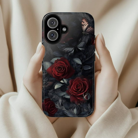 Dark Academia Red Rose Gothic Floral Phone Case 17 16 15 14 13 12 11 ...