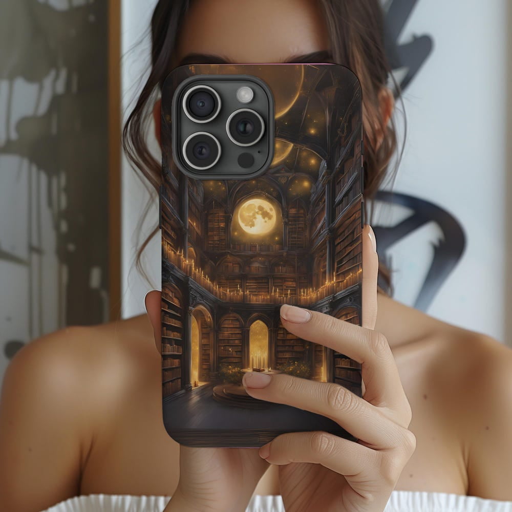 Dark Academia Vintage Library Book Lover Themed Phone Case 17 16 15 14 ...