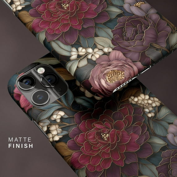 Dark Academia Vintage Stained Glass Floral Art Protective Tough Case ...