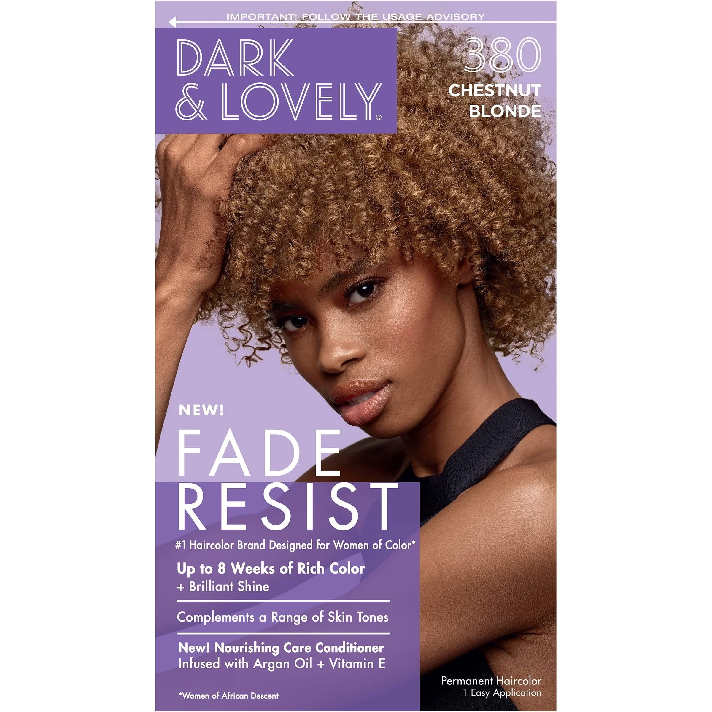 Dark And Lovely Fade Resist Hair Color, Chestnut Blonde, 380, Pack of 1 ...