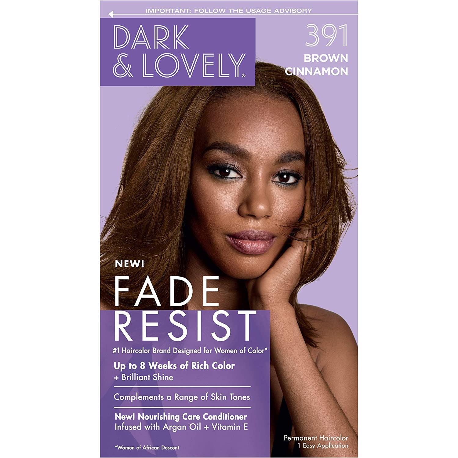 Dark And Lovely Fade Resist Hair Color, Brown Cinnamon, 391, Pack of 3 ...