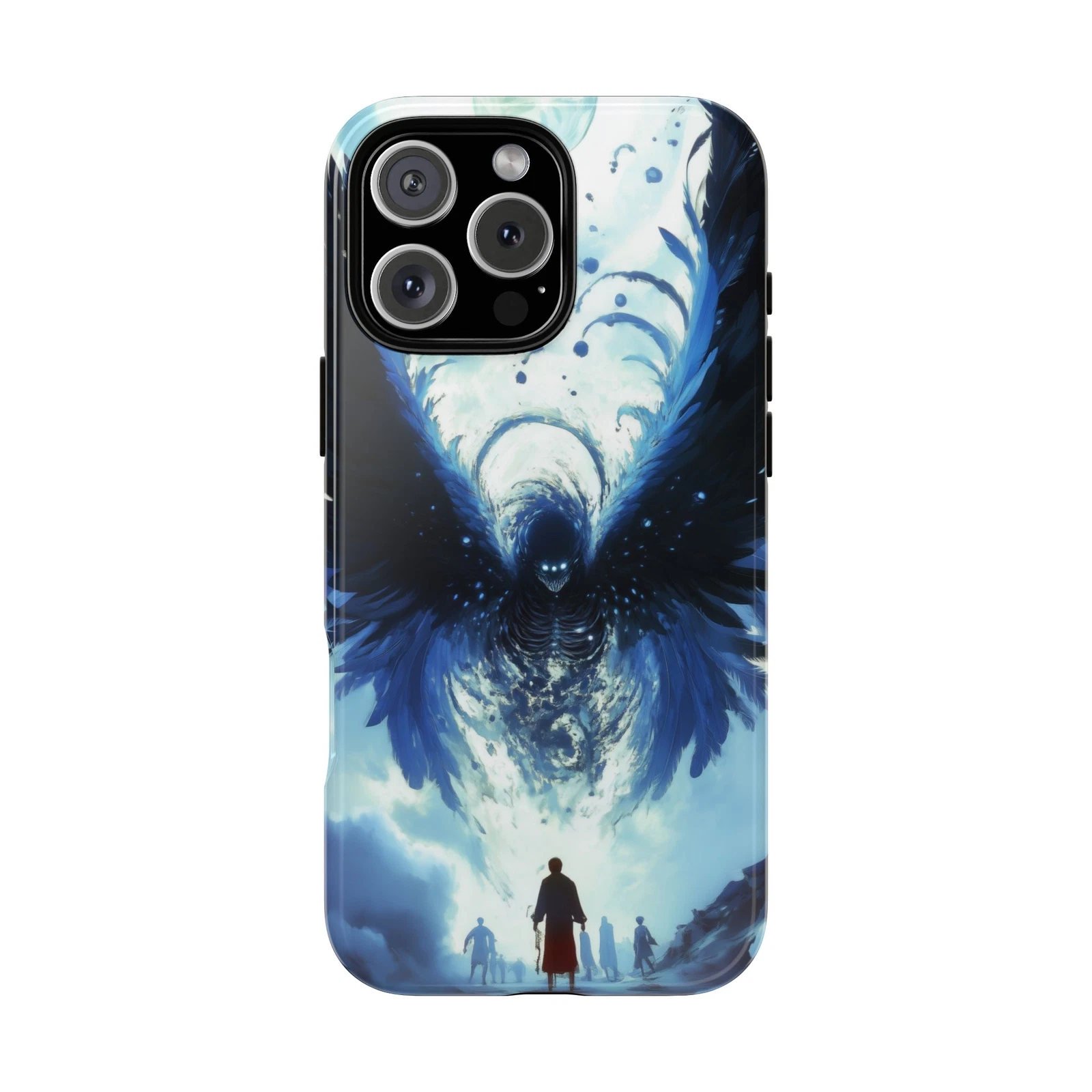Dark Angel Blue Wings Mystical Gothic Design Phone Case for 11 12 13 14 ...