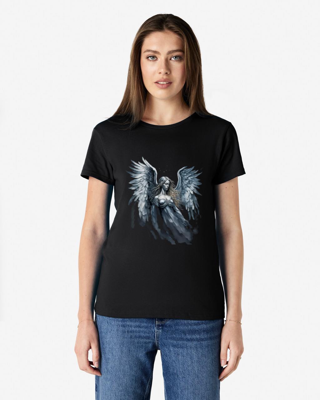 Dark Angel Graphic With Gothic Wings And Ethereal Warrior Vibe T-Shirt ...