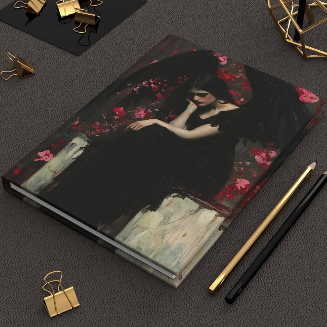 Dark Angel Journal – Gothic Notebook, Black Winged Angel Diary, Fantasy ...