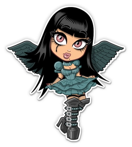 Dark Angel Sexy Goth Girl - 8" Vinyl Sticker - For Car Laptop I-Pad ...
