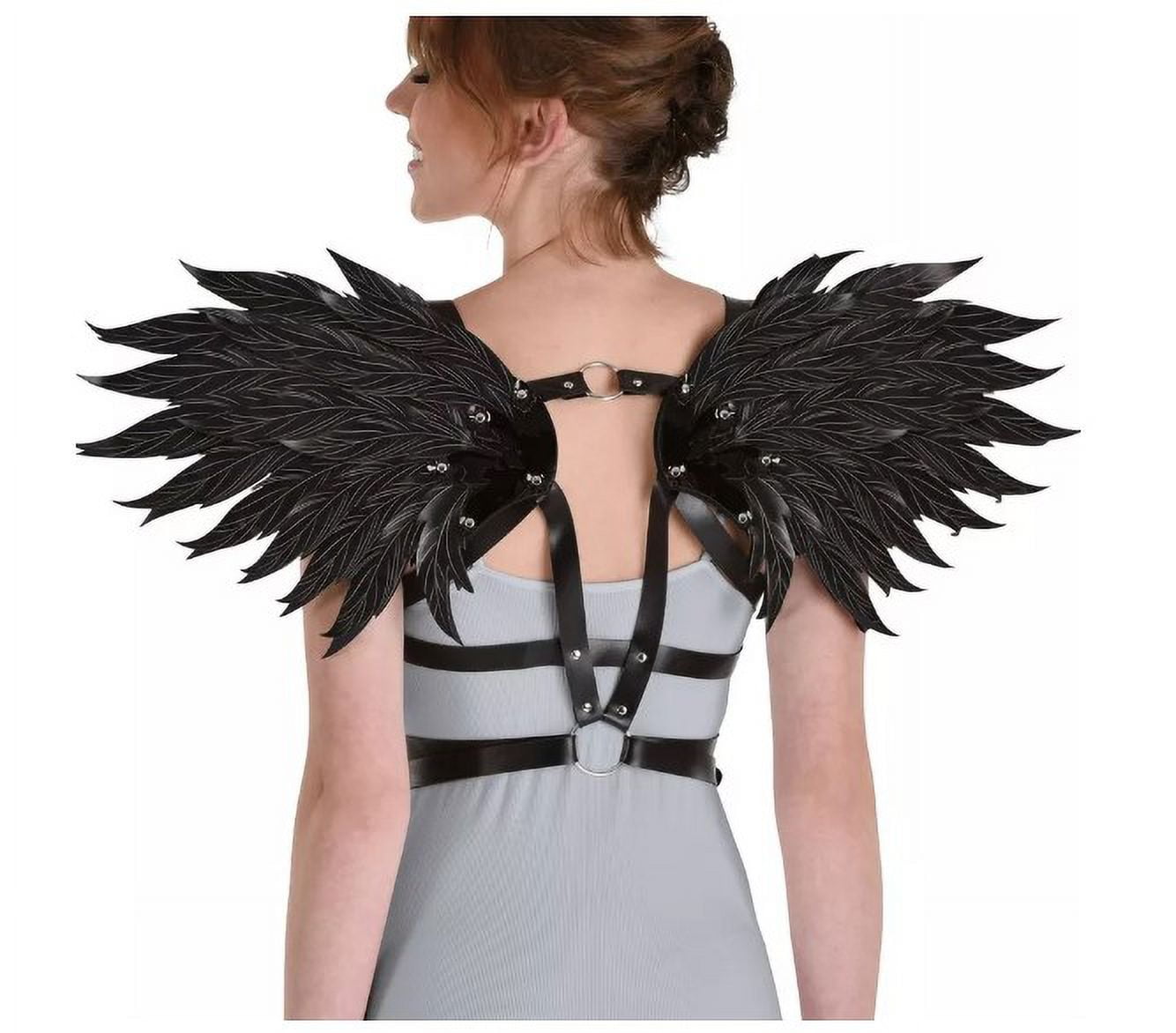 Dark Angel Wings Harness - Printed Details - Costume Accessory - Adult ...