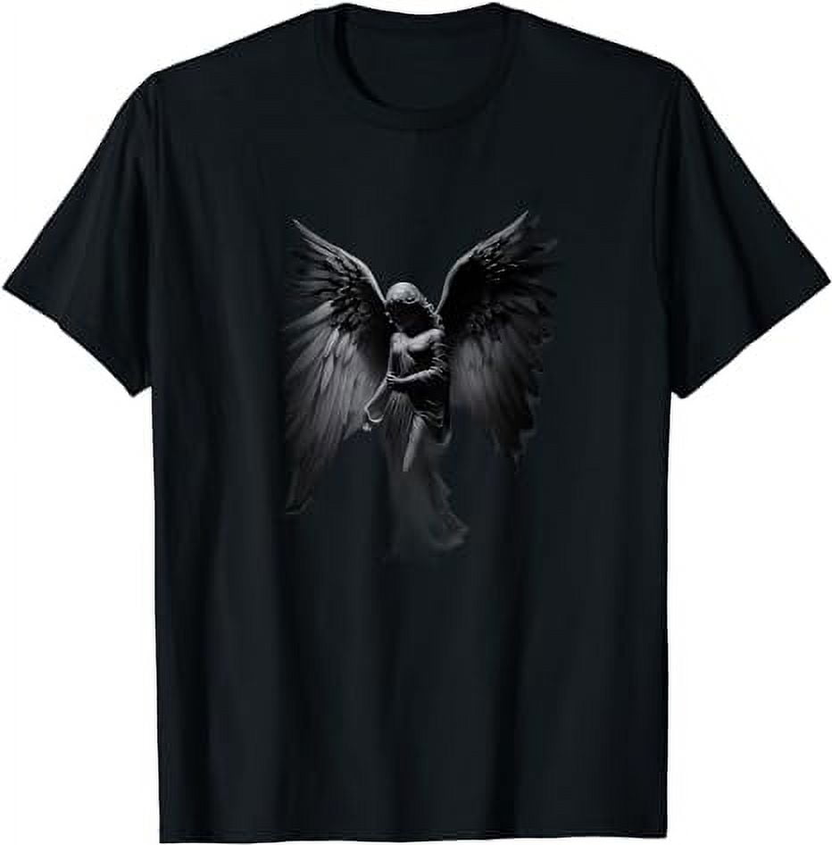 Dark Angelic Statue. Angel Dark Wings. Black Statue. T-Shirt - Walmart.com