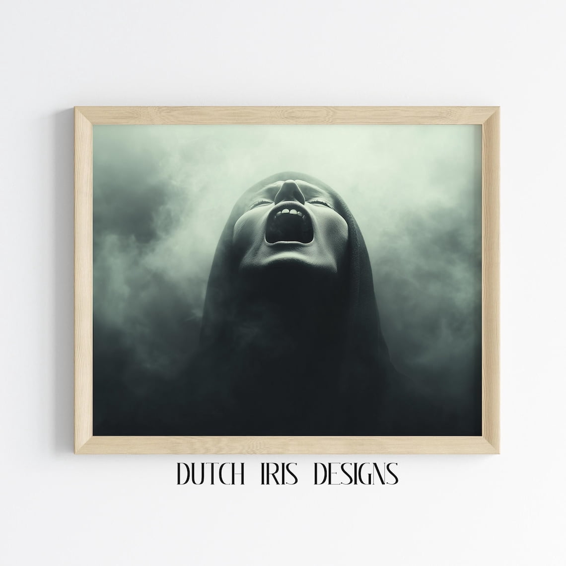 Dark Art, Shadowy Scream, Gothic Wall Decor, Moody And Mysterious ...