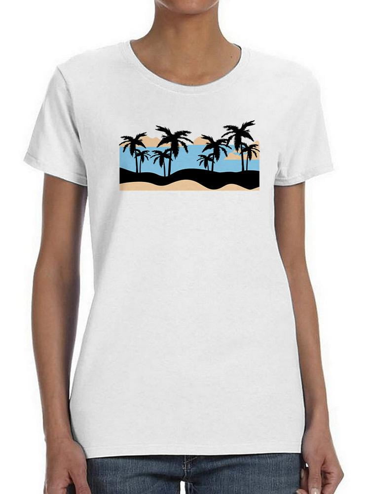 Dark Beach Shaped T-Shirt Women -Smartprints Designs, Female Medium ...