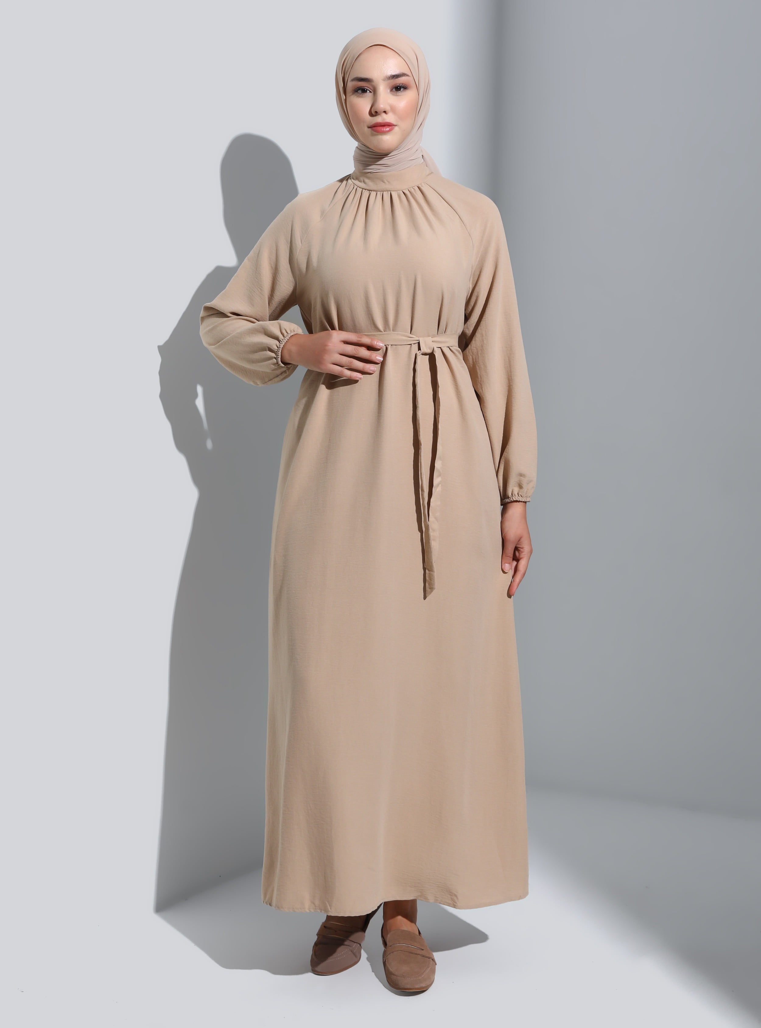 Dark Beige - Modest Dress - Refka - Walmart.com