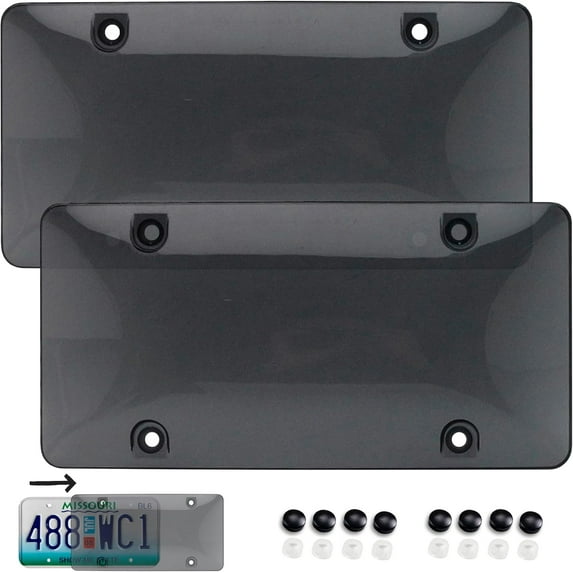 Dark Black License Plate Covers Unbreakable License Plate Protector ...