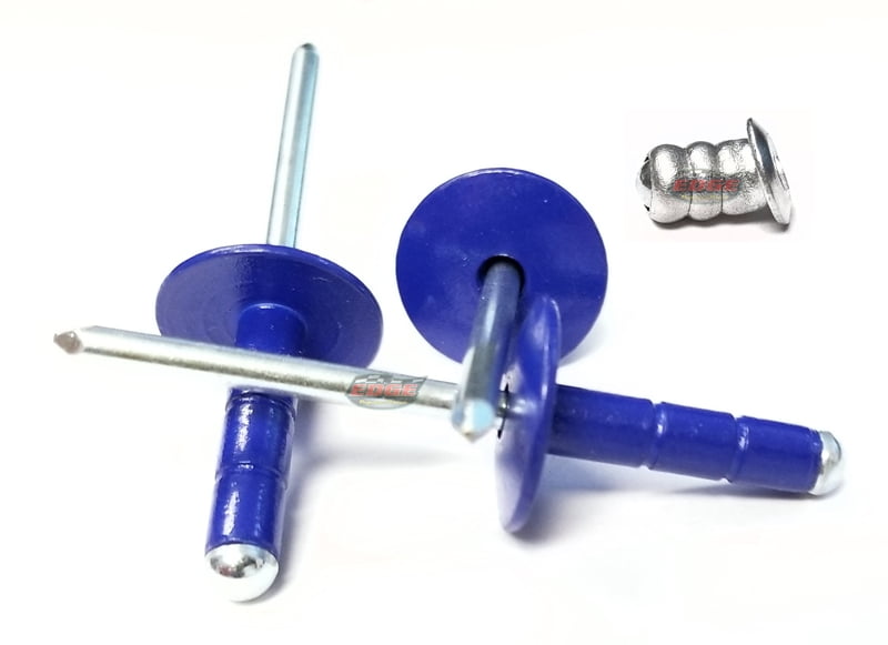 Dark Blue 3/16" Pop Rivet Large Head Aluminum Steel Mandrel Multi Grip ...