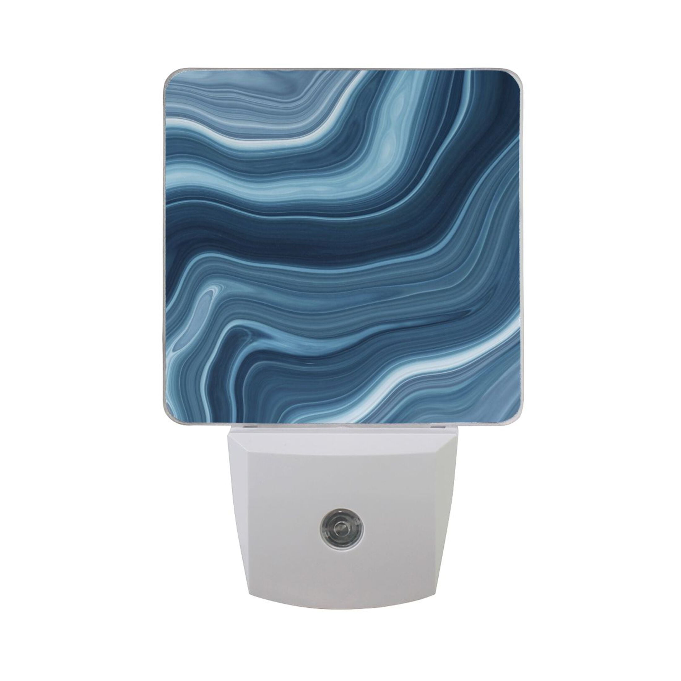 Dark Blue Abstract in Marble Night Light LED Dusk to Dawn Night Lamp ...