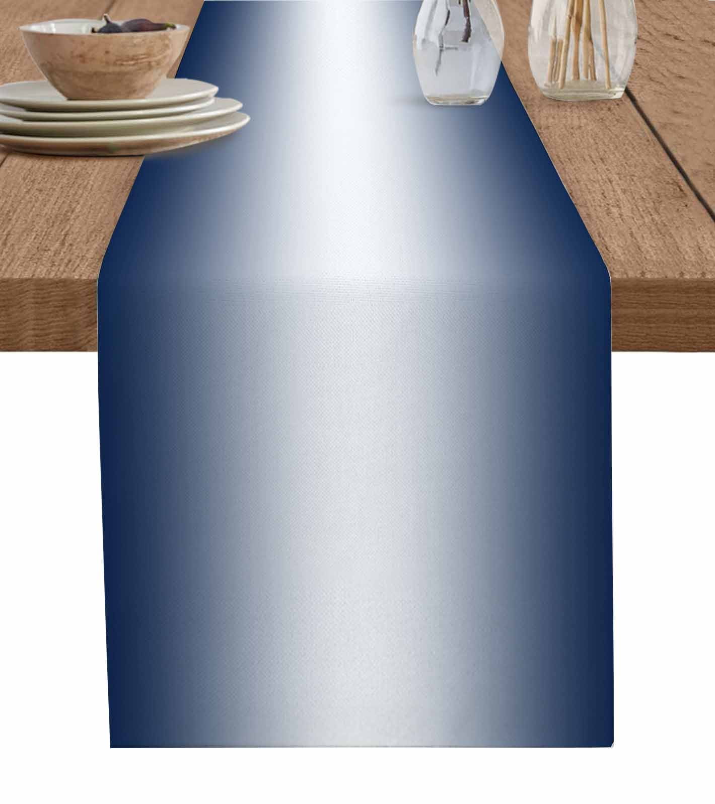 Dark Blue And White Gradient Minimalist Table Runner Country Wedding ...