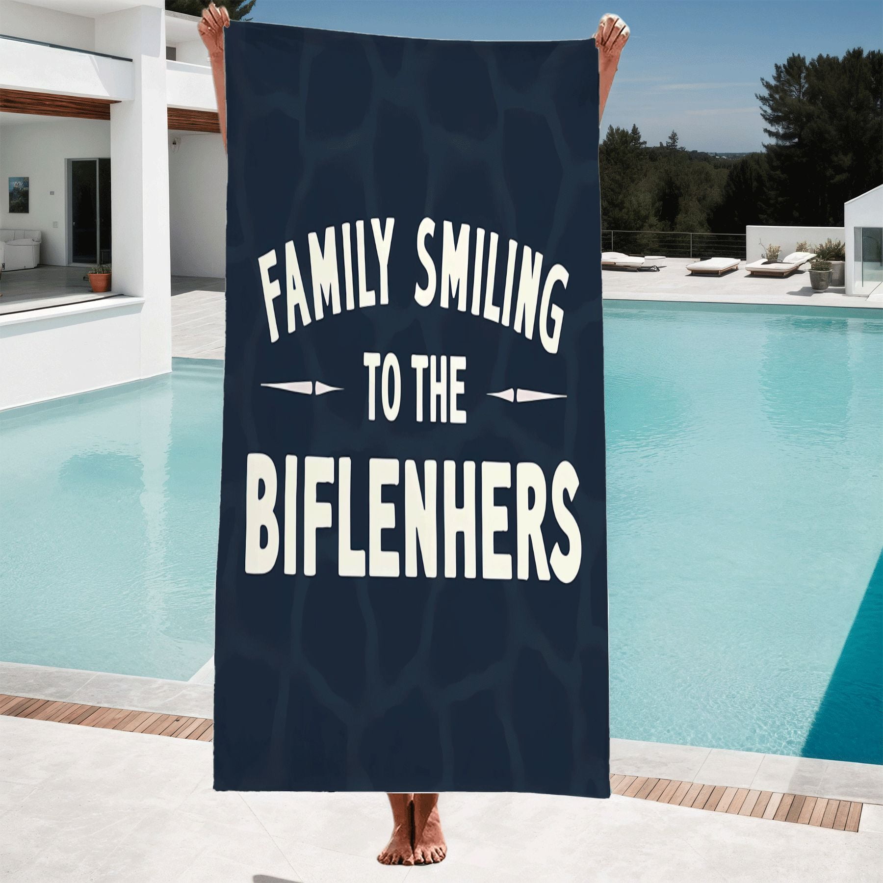 Dark Blue Animal Pattern Bath Towel - Beach Pool & Travel Towel for ...