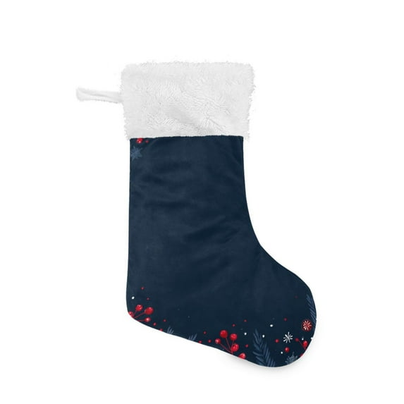 Dark Blue Background Red Reindeer Christmas Theme Christmas Stockings ...