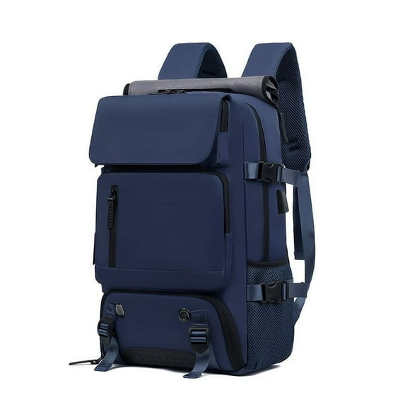Dark Blue Backpack For Camping And Travel, Large Capacity With Laptop ...