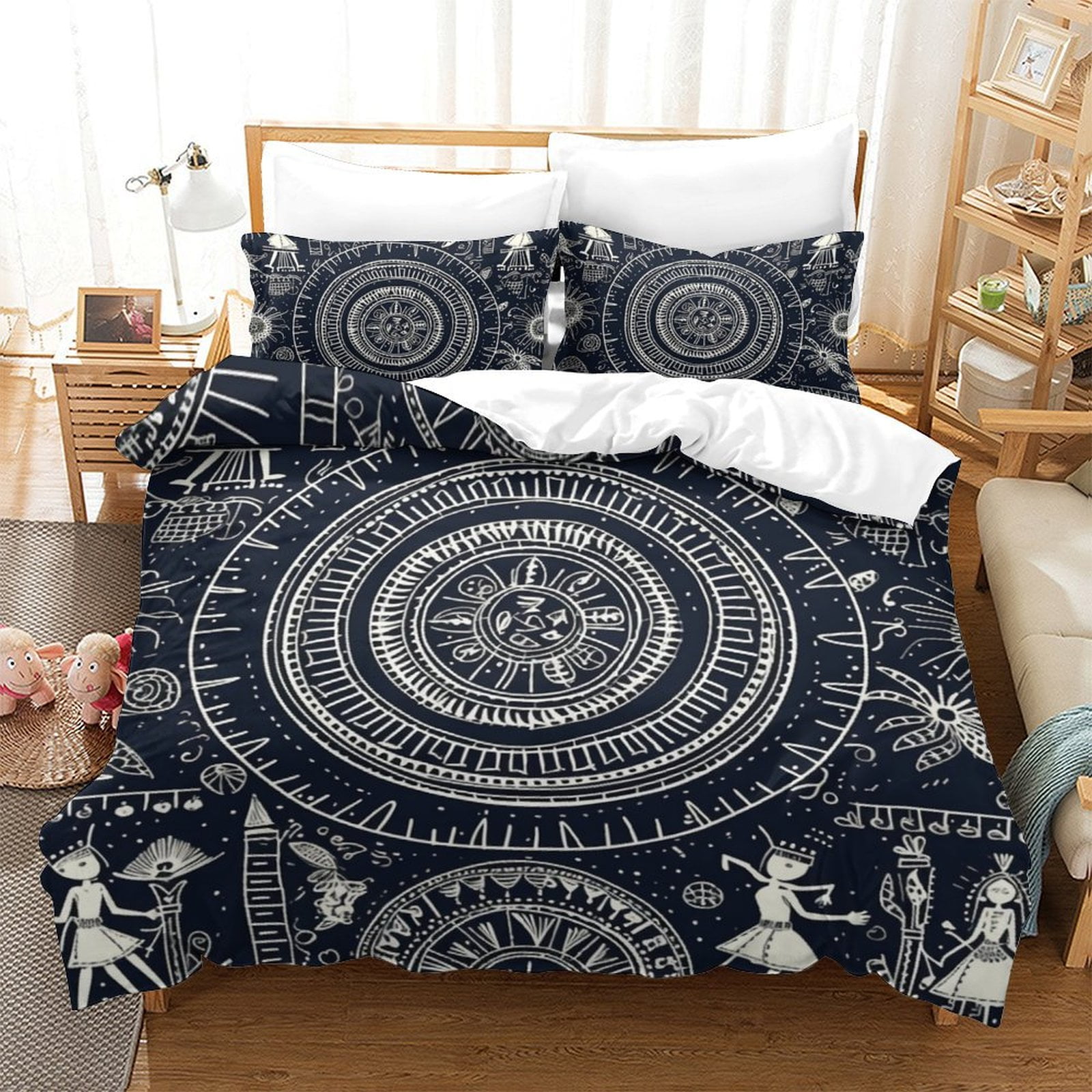 Dark Blue Bedspreads Home Textiles Adult Bohemian Comforter Cover Set ...