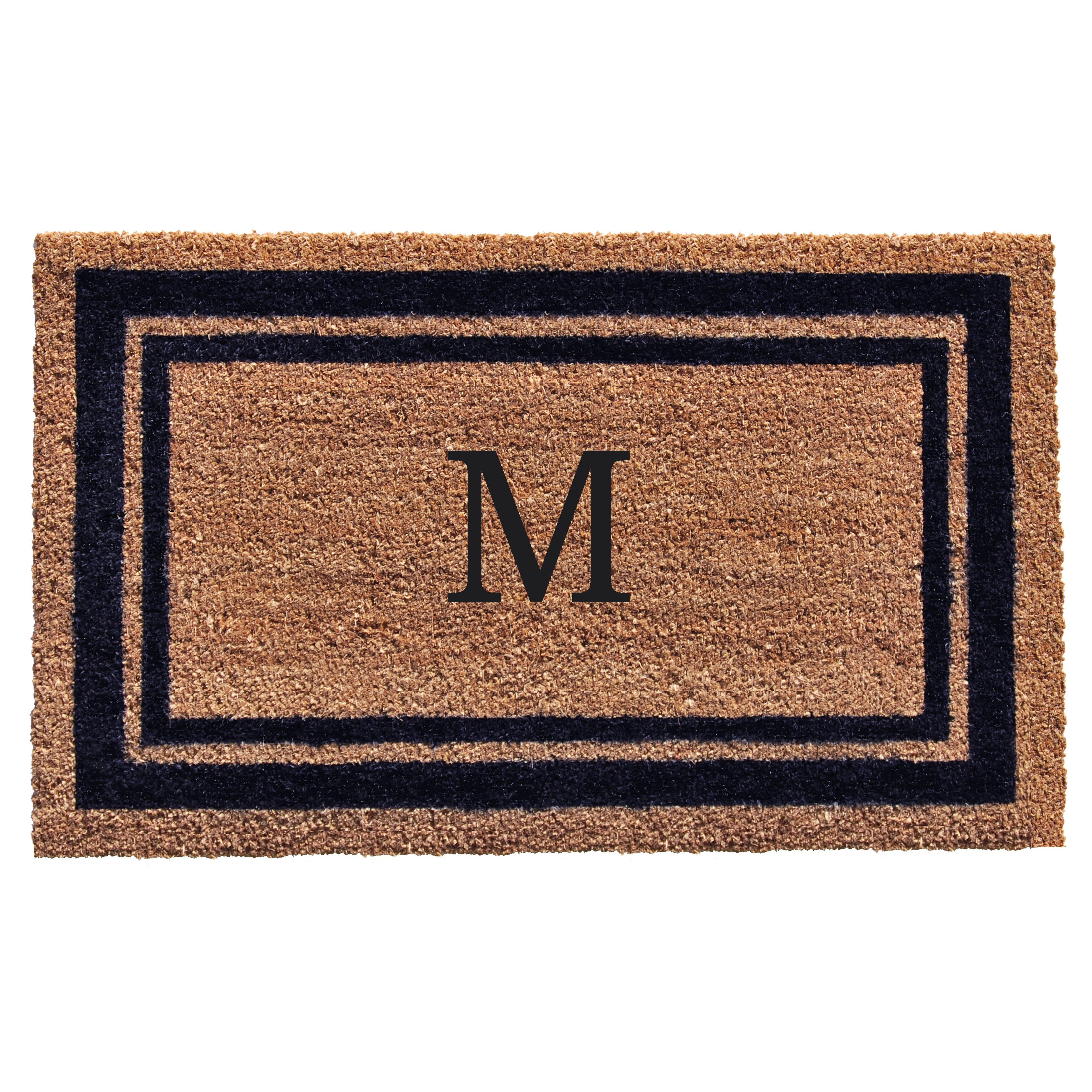 Dark Blue Border Monogram Doormat (Letter M) - Walmart.com
