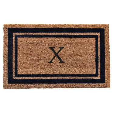 Coir Blue Border Monogram Doormat - Durable Natural Fiber - Walmart.com
