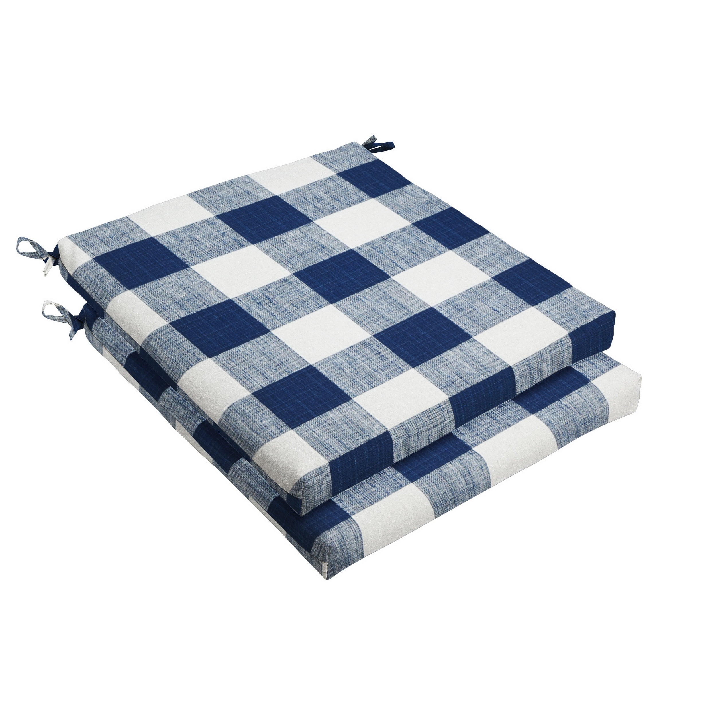 Dark Blue Buffalo Plaid Indoor/Outdoor Cushion Set, Bristol - Walmart.com