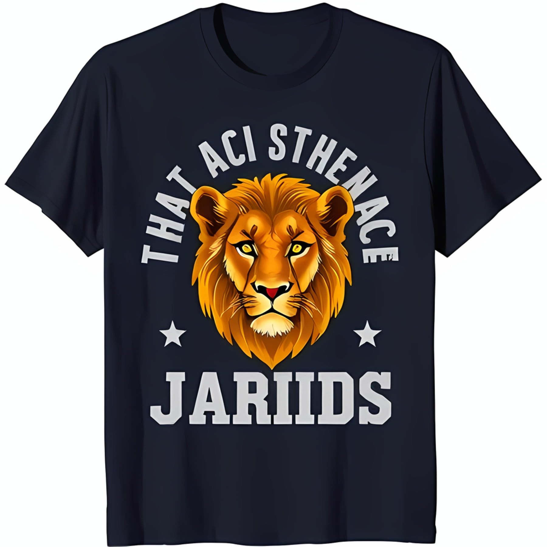 Dark Blue Casual Fit T-Shirt with and 'That Aci Stenace' Text - Walmart.com