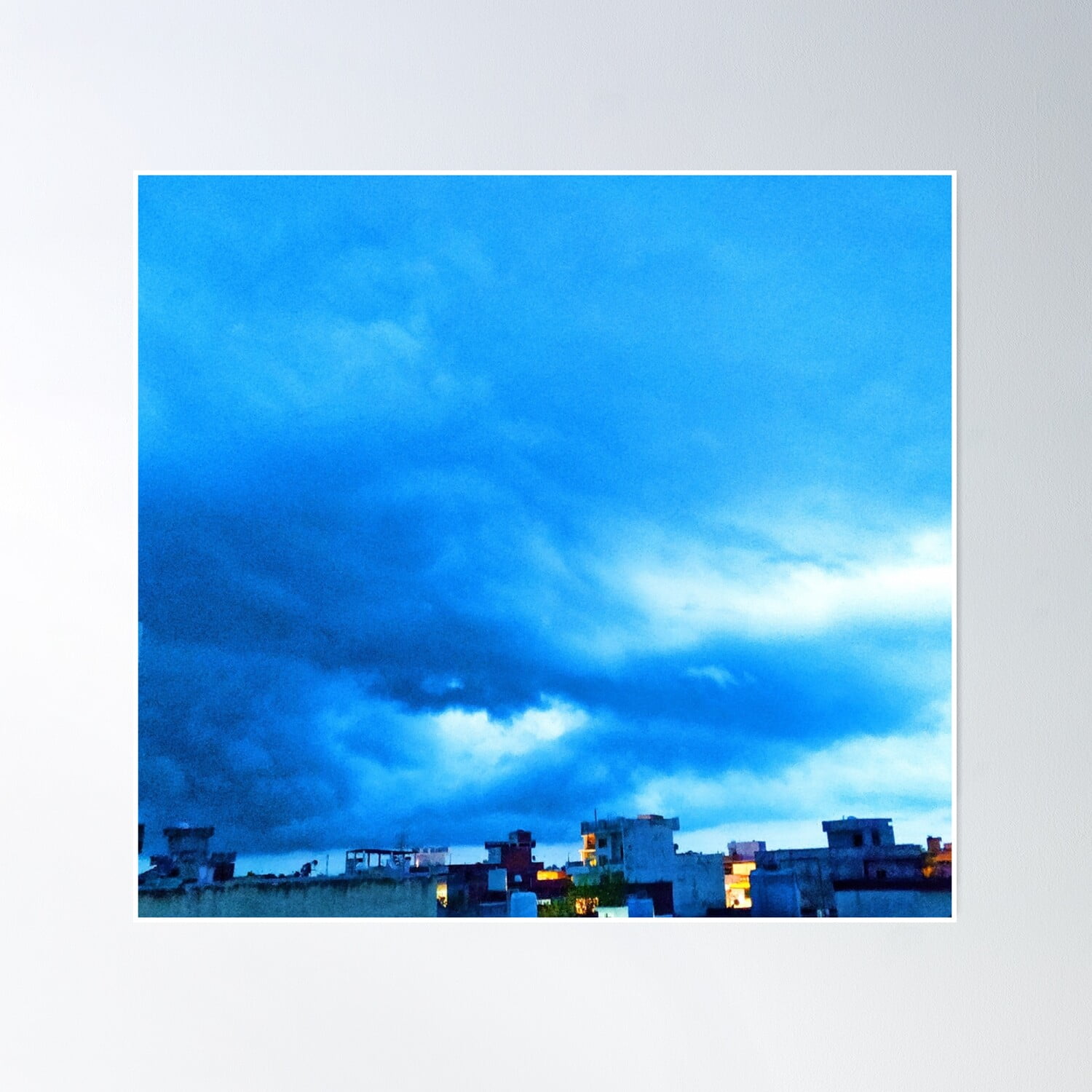 Dark Blue Clouds Poster Wall Art, Modern Wall Decor, 16x24 UNFRAMED ...