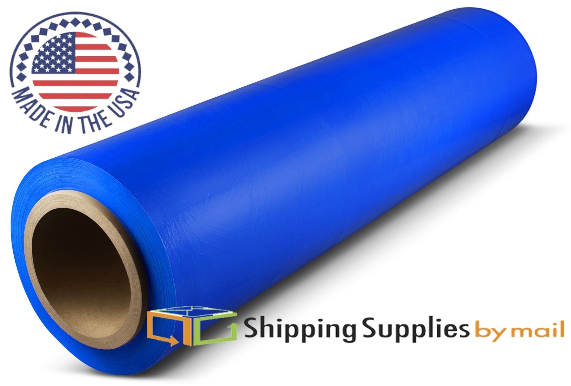 SSBM Blue Opaque Hand Stretch Wrap 18 Inch x 1500 Feet 4 Rolls 63 Gauge ...