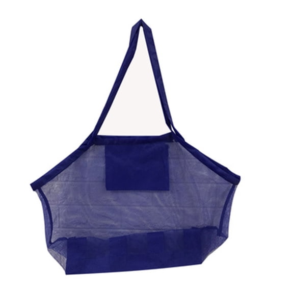 Dark Blue Dark Large Beach Mesh Toy Bag For Kids Shell Collecting And ...