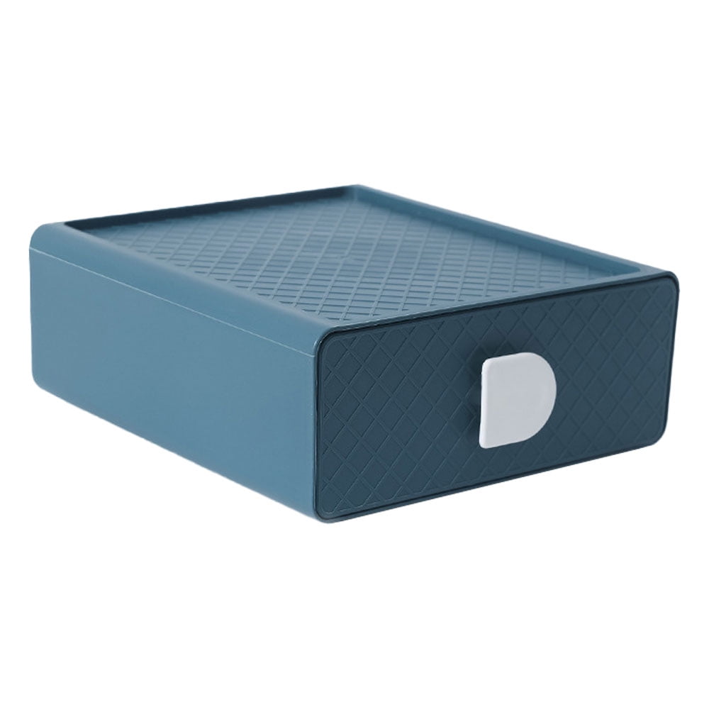 Dark Blue Desk Organizer, Stackable Storage Drawers, for Makeup Storage ...