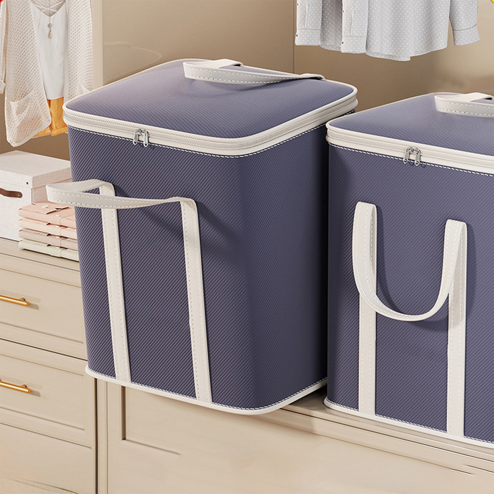 Dark Blue Double Shoulder Storage Bag, Thickened Large Capacity Quilt ...