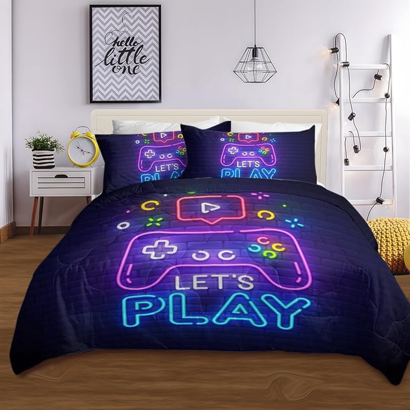 Dark Blue Dragon Comforter Set King Size for Kids Boys Adults 3-Piece ...