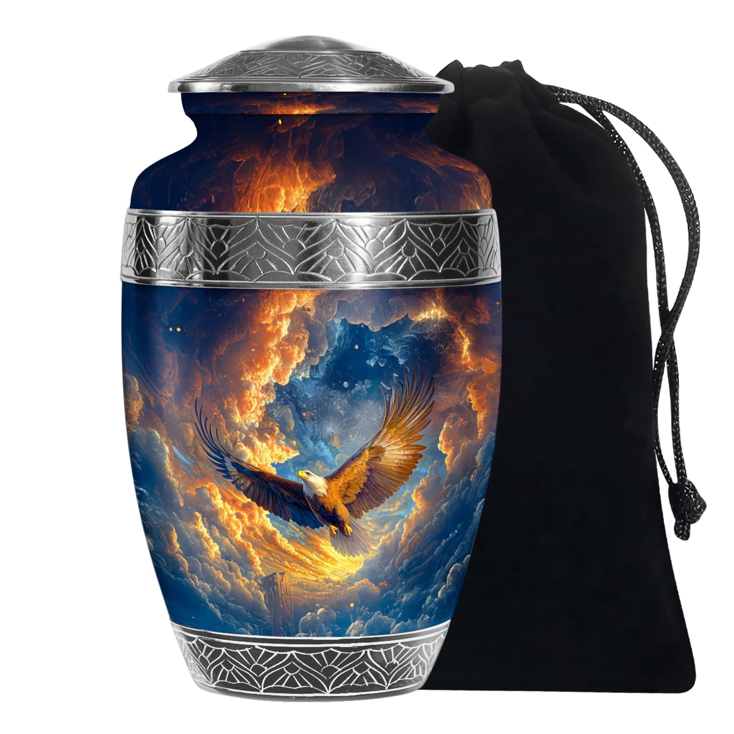 Dark Blue Eagle Flying In cloud Urns For Human Ashes Adult Female ...