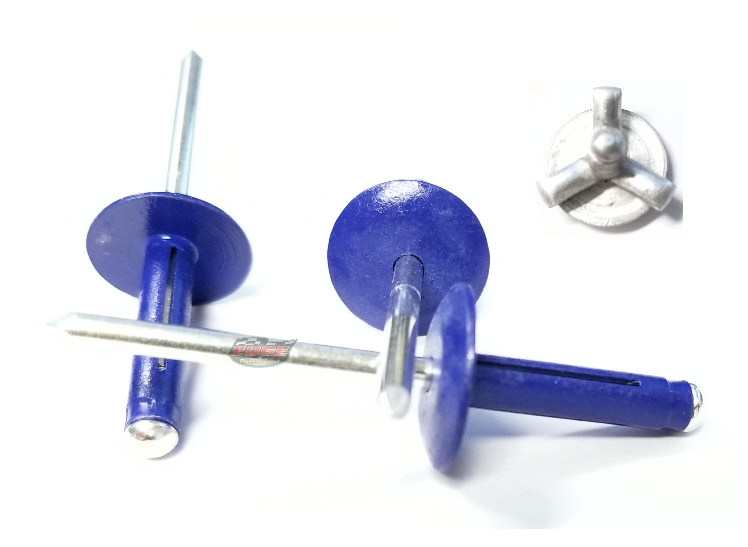 Dark Blue Pop Rivets 3/16" Tri-Fold Large Head Aluminum Mandrel .040 ...