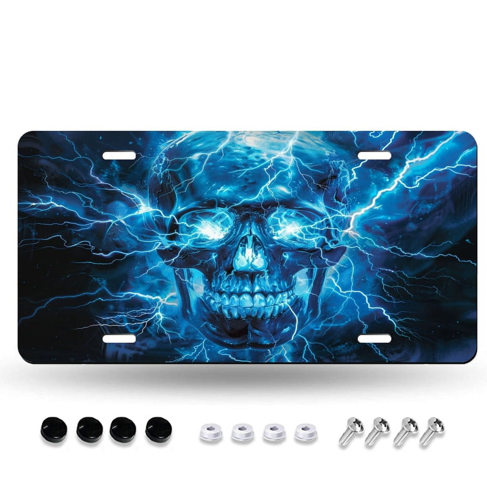 Dark Blue Fantasy Art Piece Depicting Blue Skull License Plate Frame ...