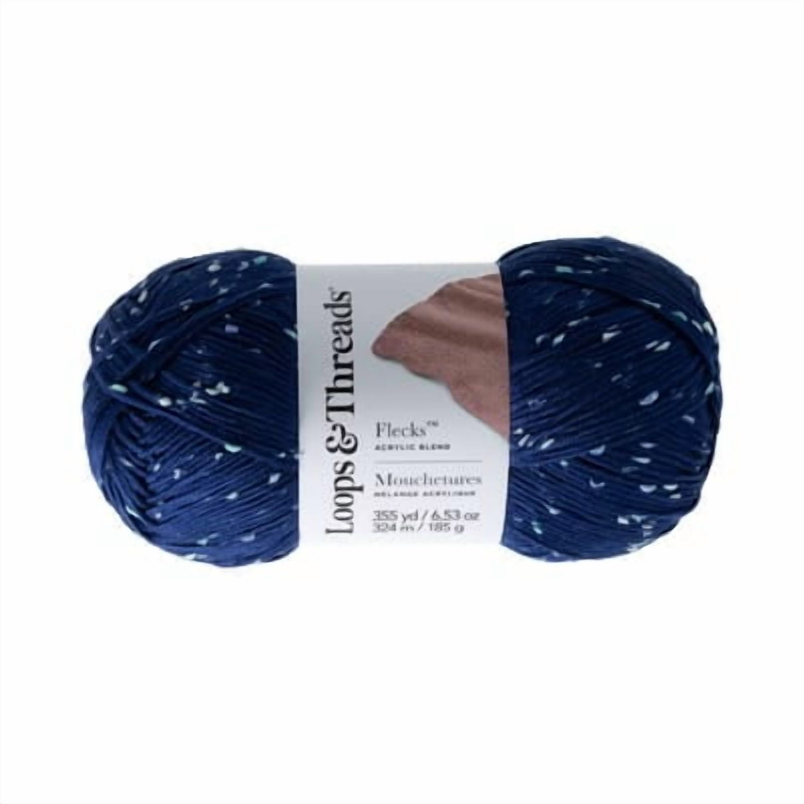 Dark Blue Flecks Yarn by Loops & Threads – Medium Weight Yarn for ...